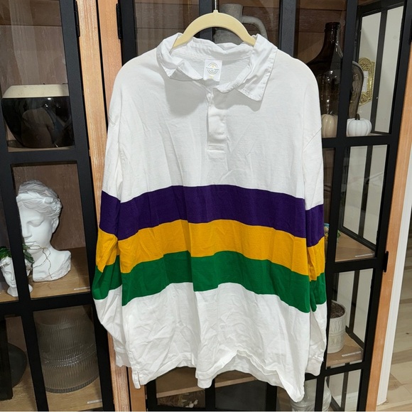perlis | Shirts | Mens Shirt Ground Stripe Mardi Gras Rugby Dress Long ...